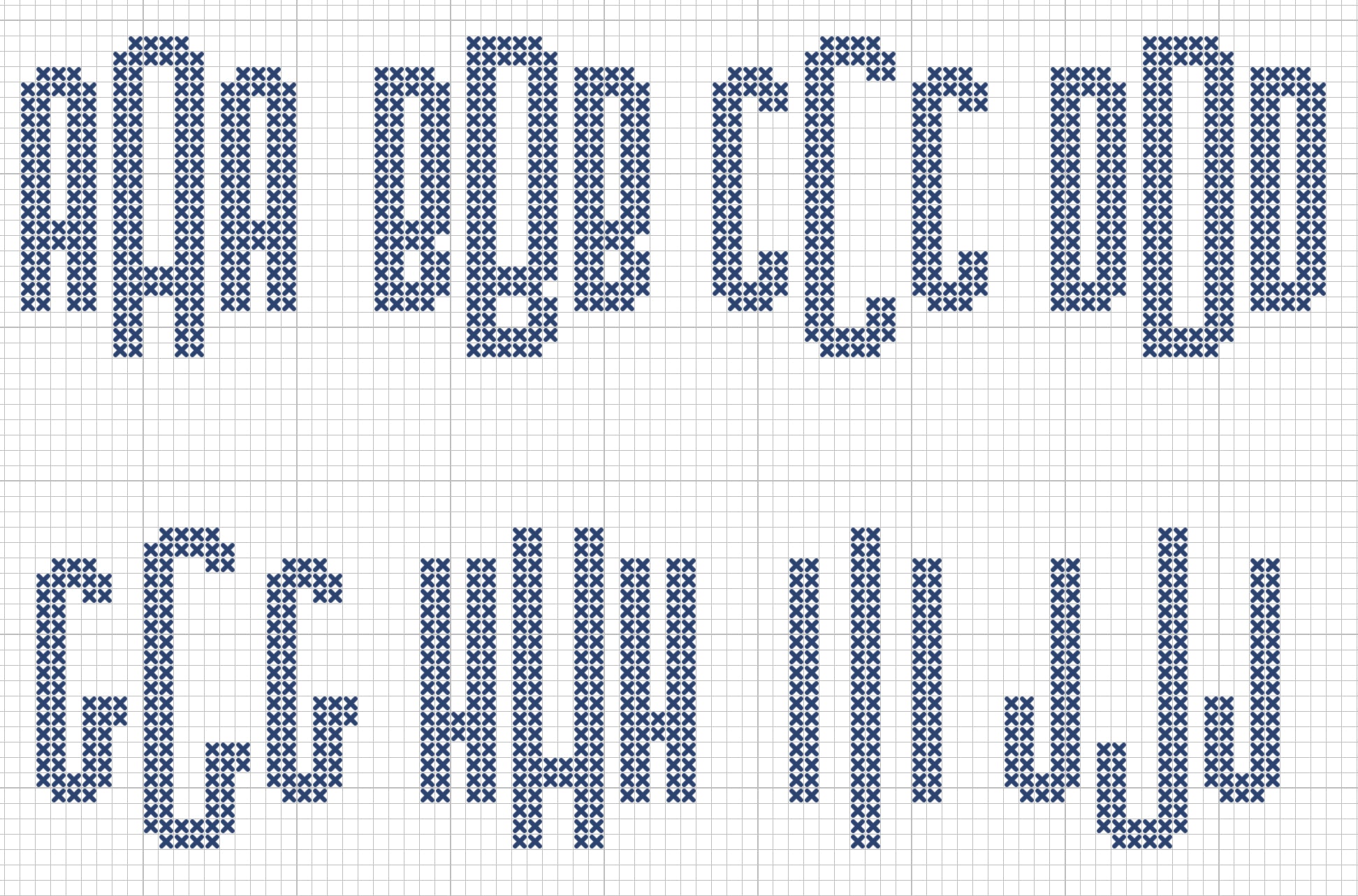 Three-Letter Monogram Chart for Mini-Crests – SCT Designs